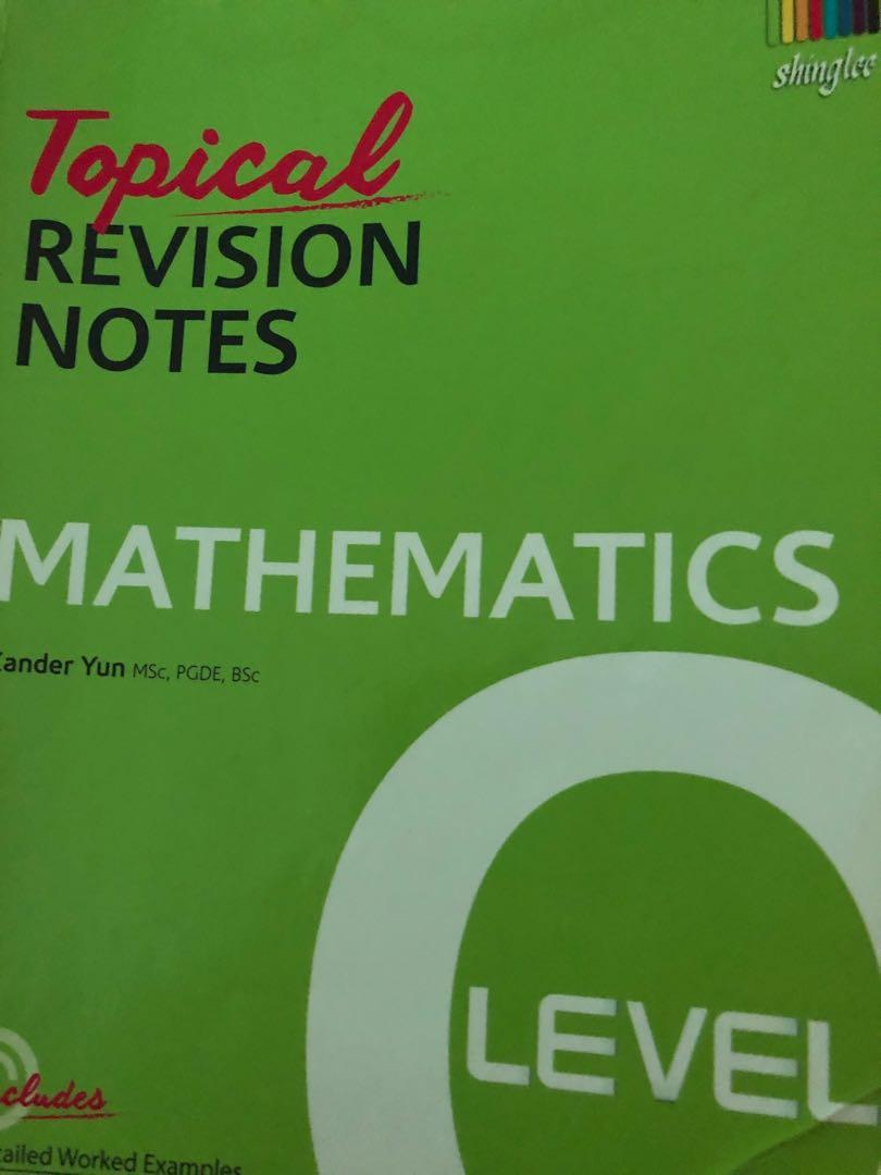 Shinglee N/O Levels Mathematics Topical Revision guide+ workbook, Hobbies & Toys, Books ...