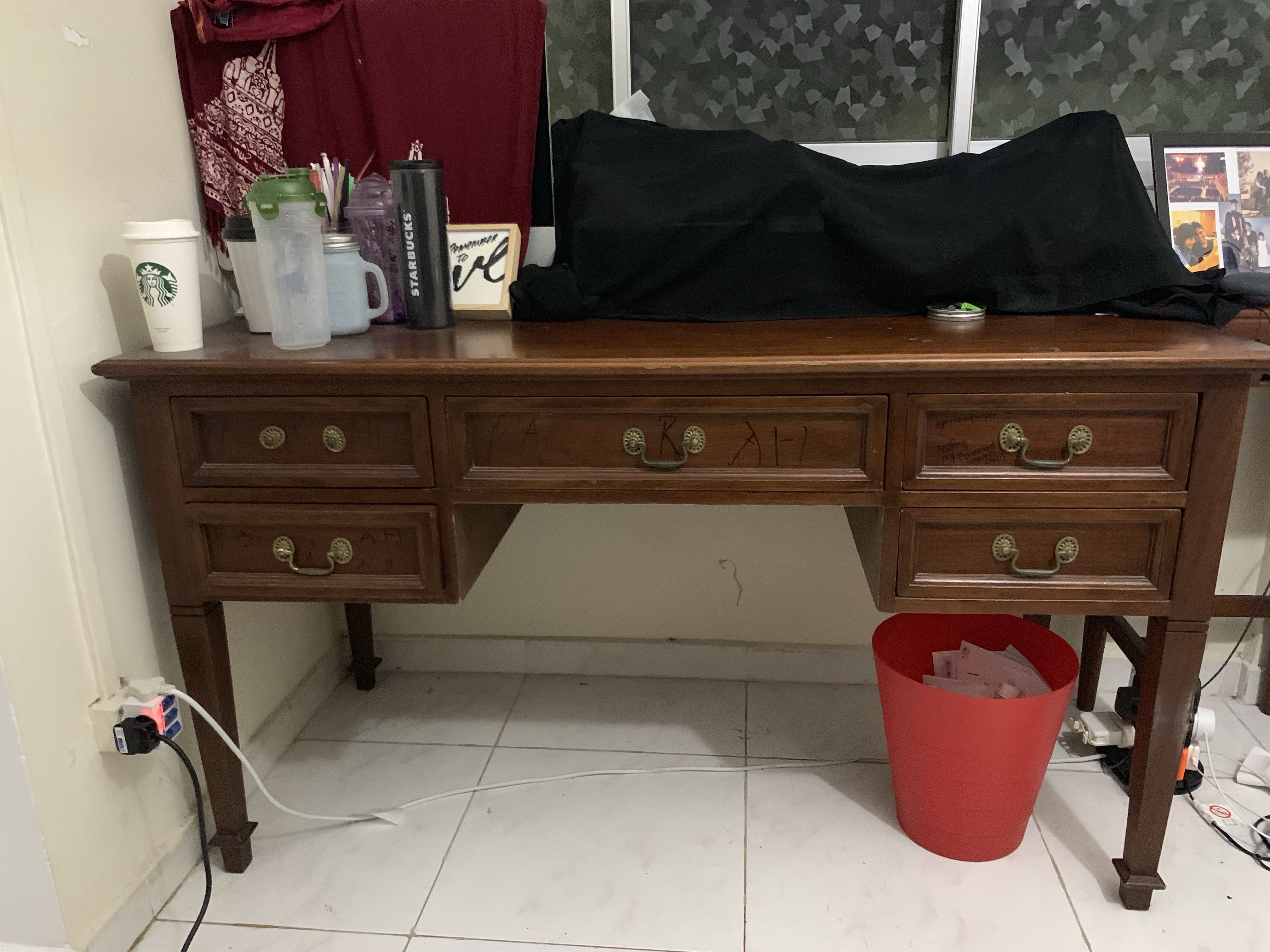 Teak Study Table USED, Furniture & Home Living, Furniture, Tables ...