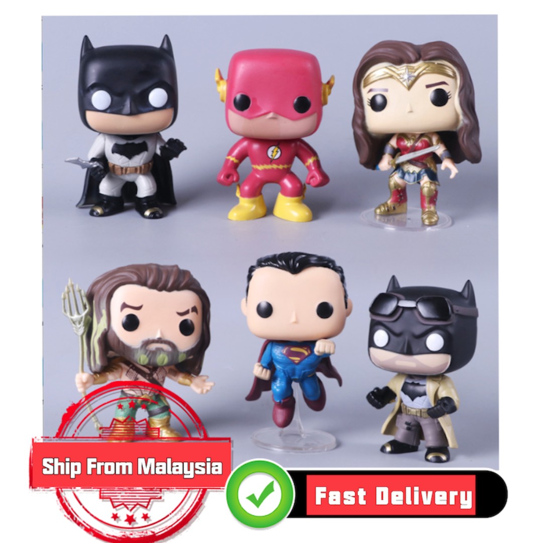 6 Style DC Justice League Funko POP Figure 10cm, Hobbies & Toys ...