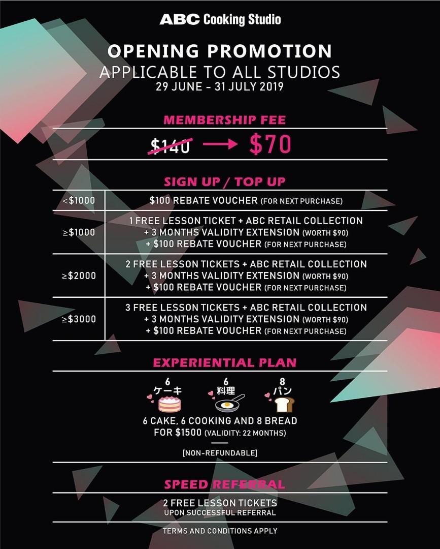 ABC Cooking Studio $100 voucher, Food & Drinks, Local Eats on Carousell