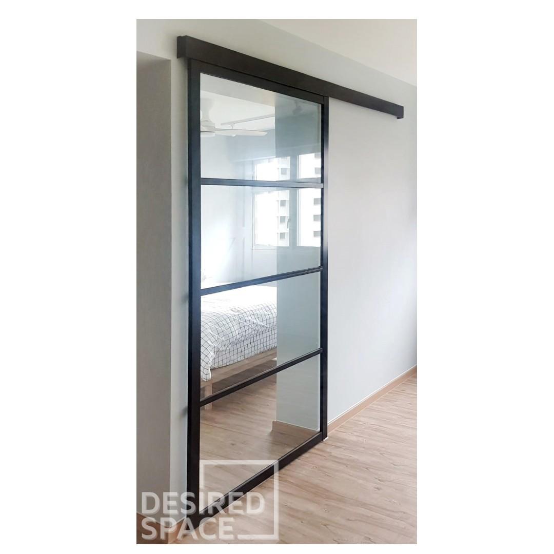 Aluminium Frame Sliding Door (Top Track), Furniture & Home Living ...