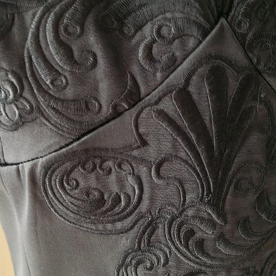 Embossed Floral Satin Dress with Sheer Mesh Sleeves, Women's Fashion ...