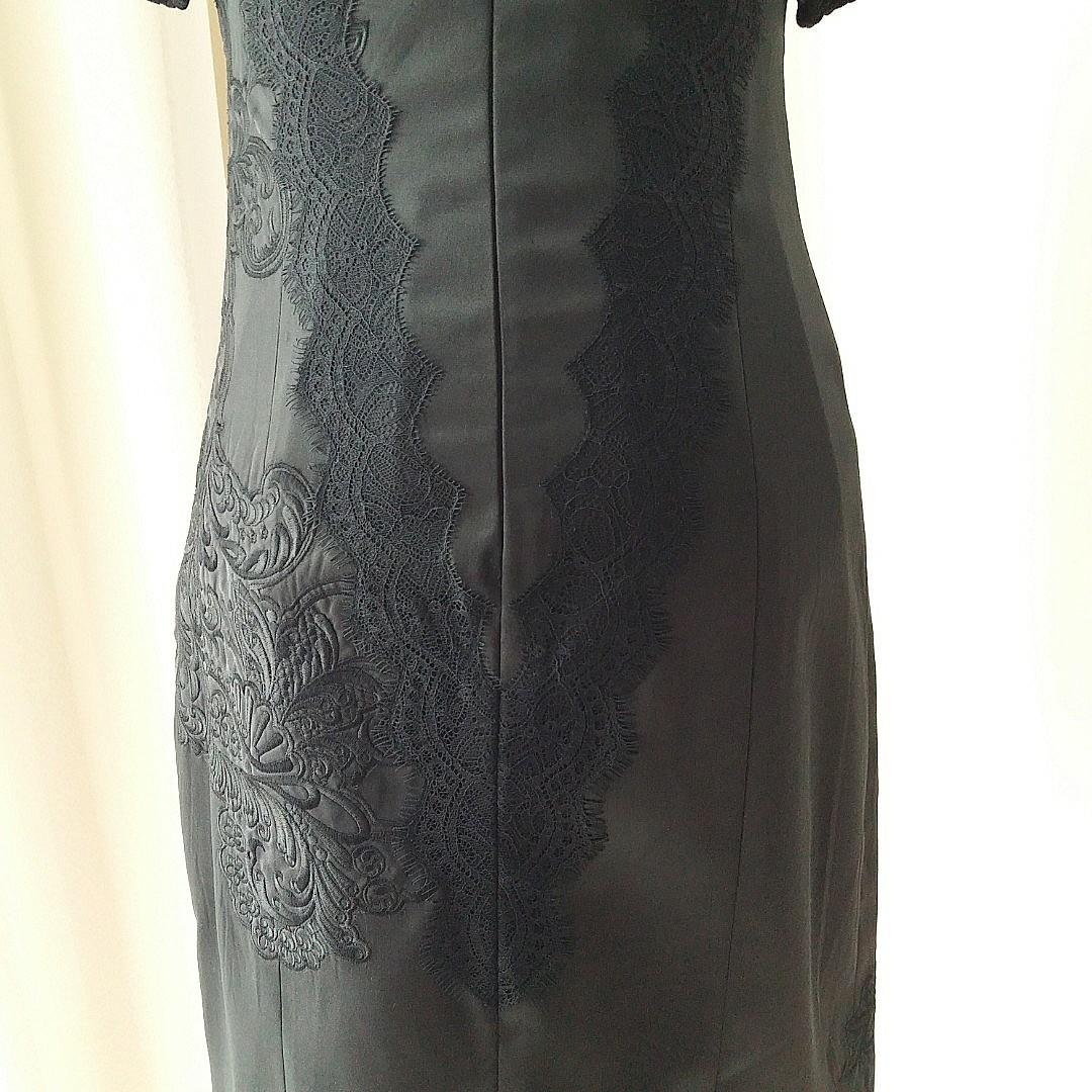 Embossed Floral Satin Dress with Sheer Mesh Sleeves, Women's Fashion ...