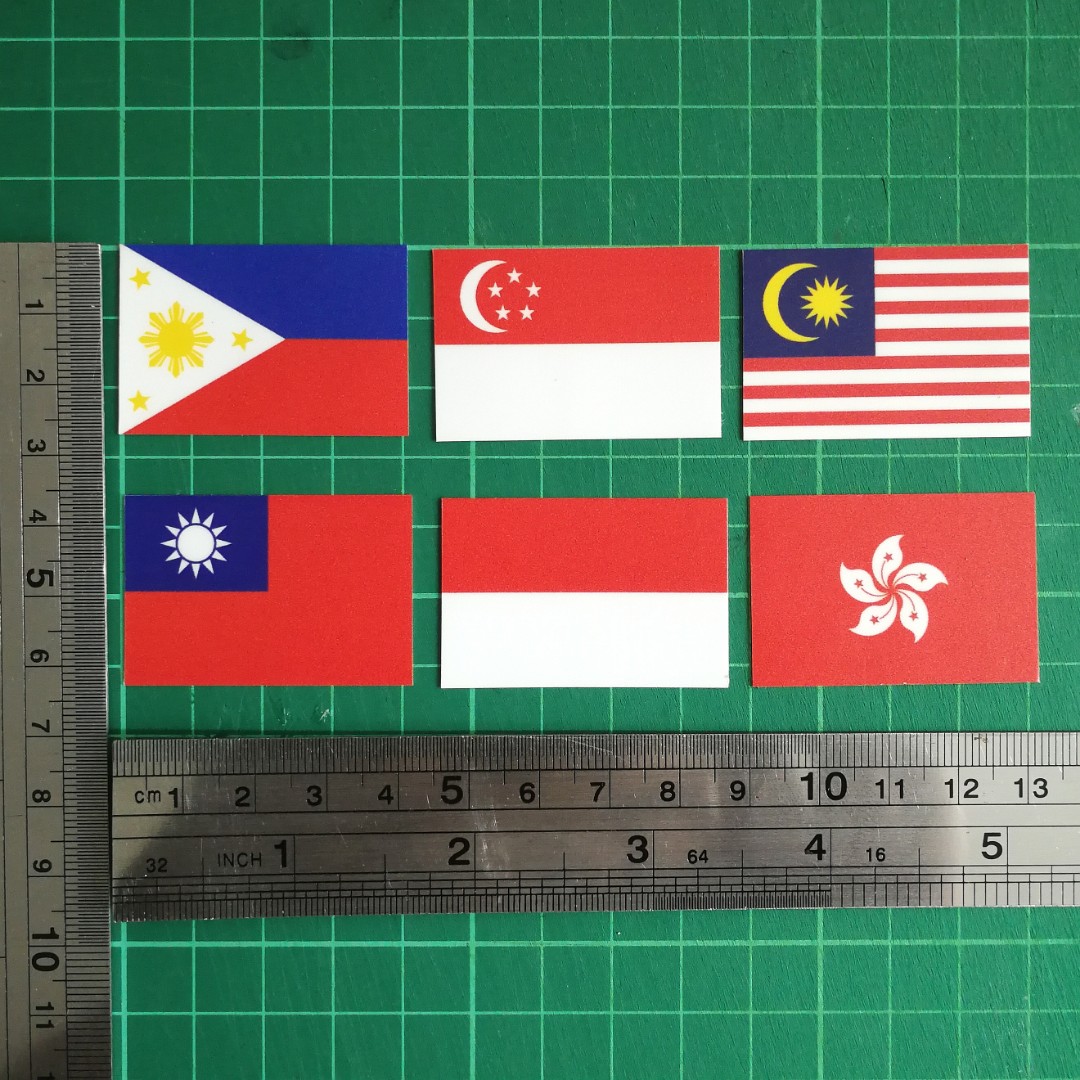 Flag Stickers : Singapore Philippines Malaysia Taiwan Indonesia Hong ...