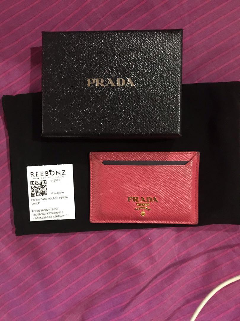 Prada Card Holder, Women's Fashion, Bags & Wallets, Wallets & Card ...