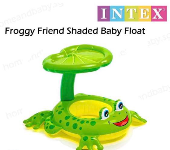 Swimming pool float - happy frog with shade, Babies & Kids, Infant ...