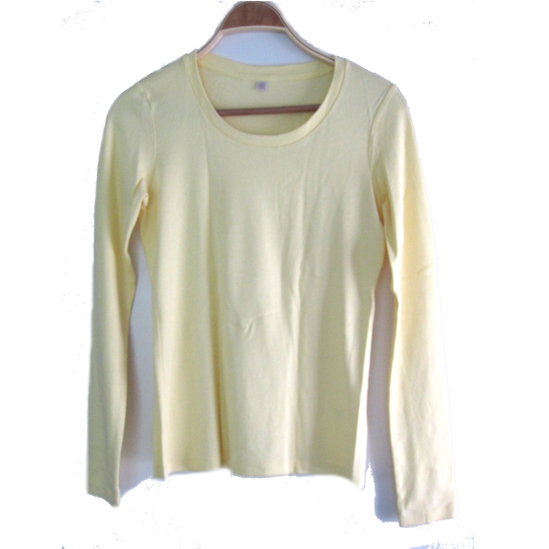 Uniqlo Light Yellow Longsleeves, Women's Fashion, Tops, Longsleeves on ...