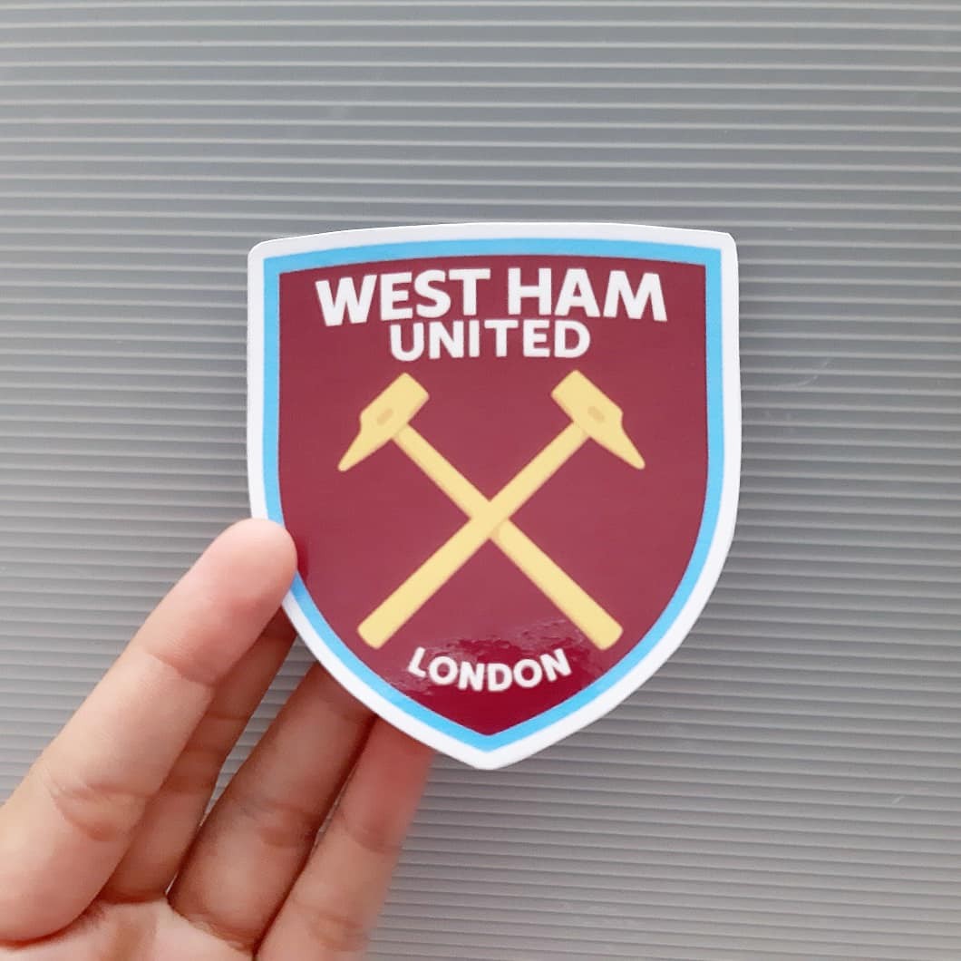 WEST HAM UNITED FC logo vinyl sticker, Motorcycles, Motorcycle ...