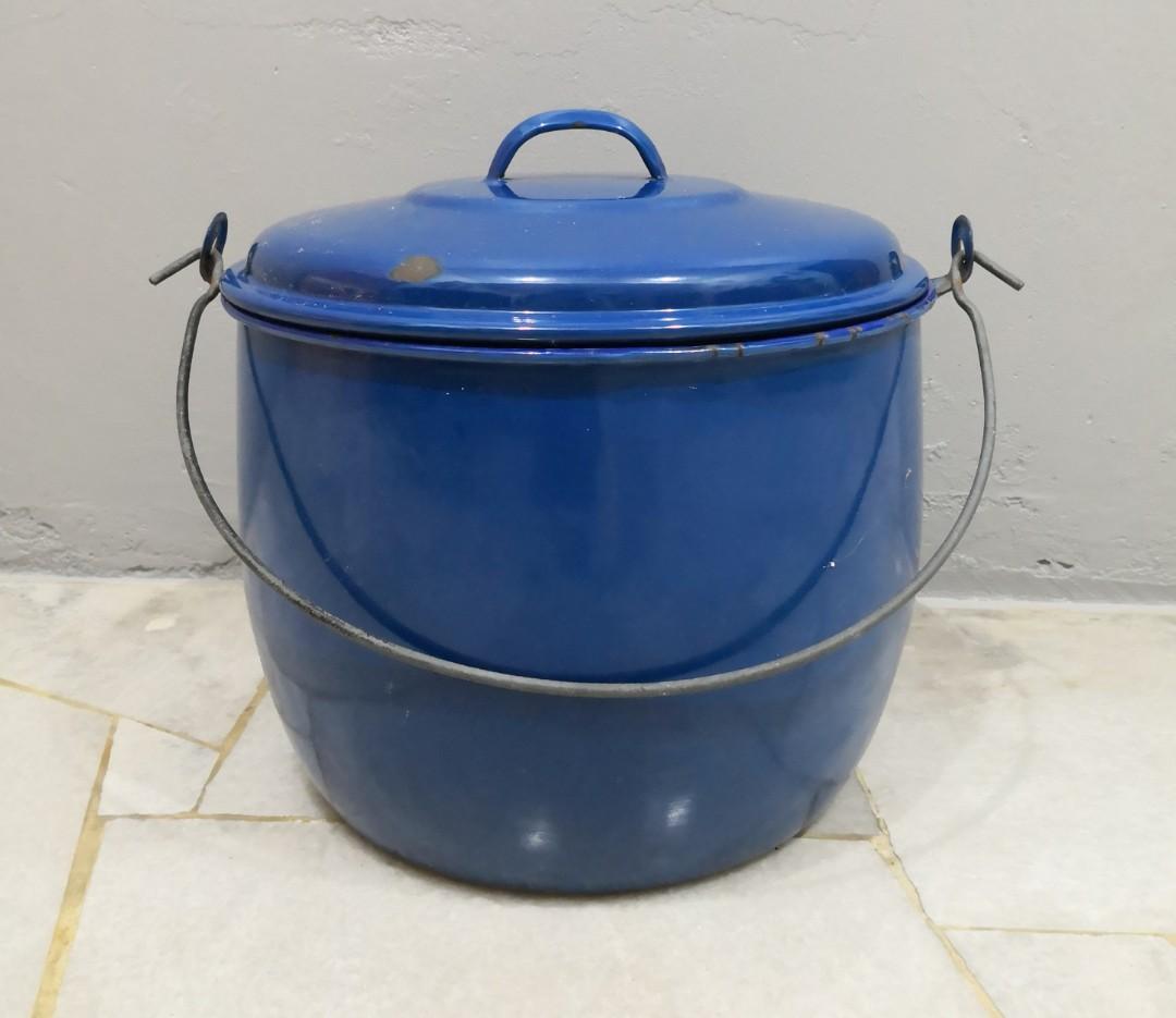 antique large enamel pot, Furniture & Home Living, Home Decor, Vases ...