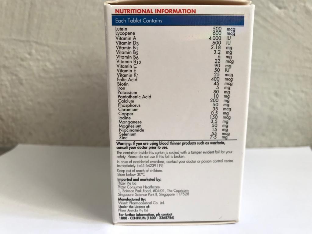 Centrum advanced A to Z 30 tablets, Health & Nutrition, Health ...