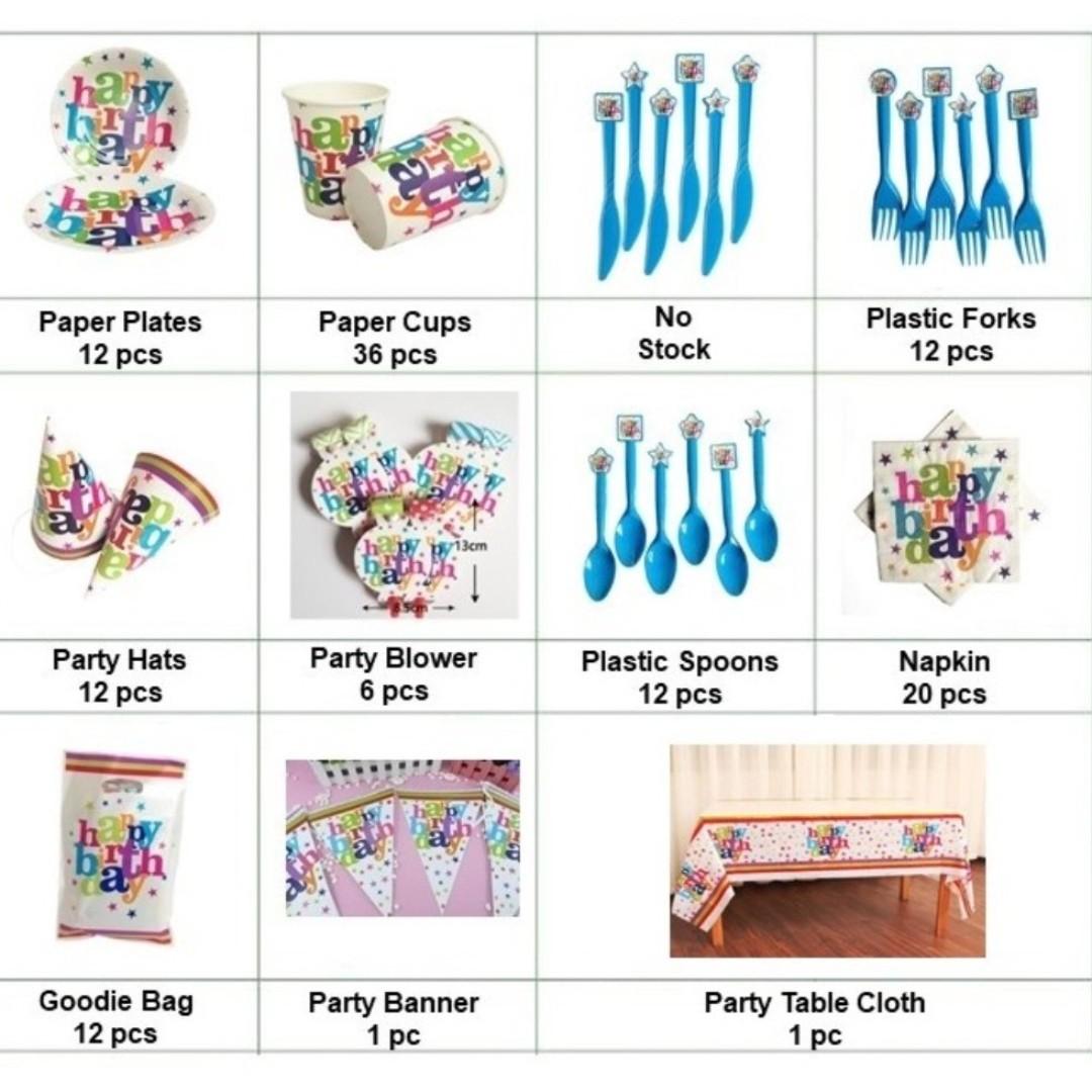 Happy Birthday Theme Party-ware Set, Everything Else on Carousell