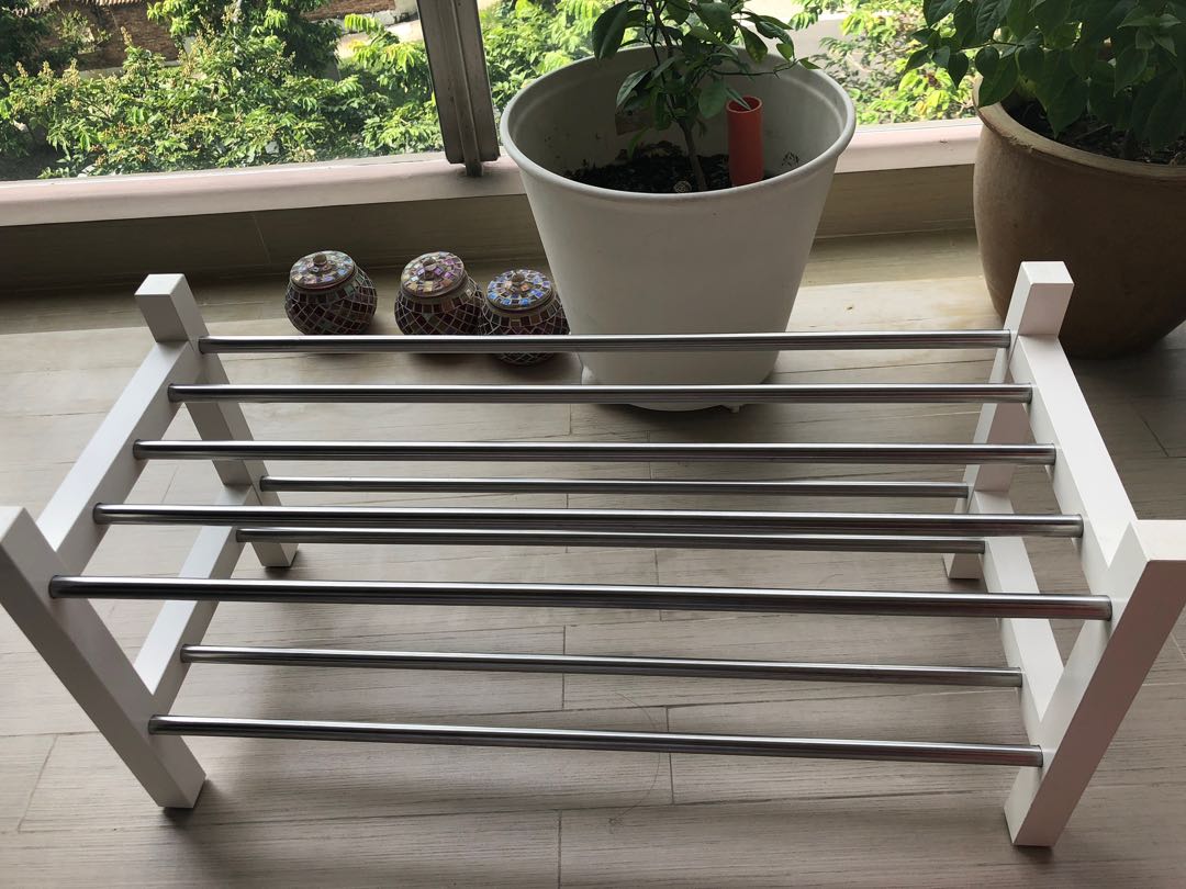IKEA TJUSIG shoe rack in white, Furniture & Home Living, Furniture ...