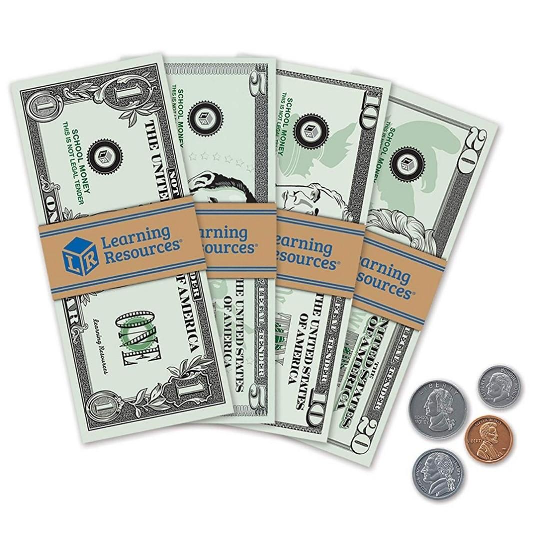 BN Learning Resources Pretend Play Money Notes Bills & Coins, Great for ...