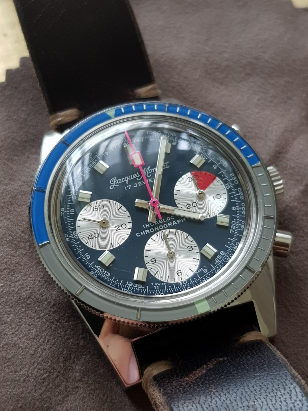 Jacques Monnat Chronograph 1960s NOS Vintage Watch Valjoux 7736, Luxury ...