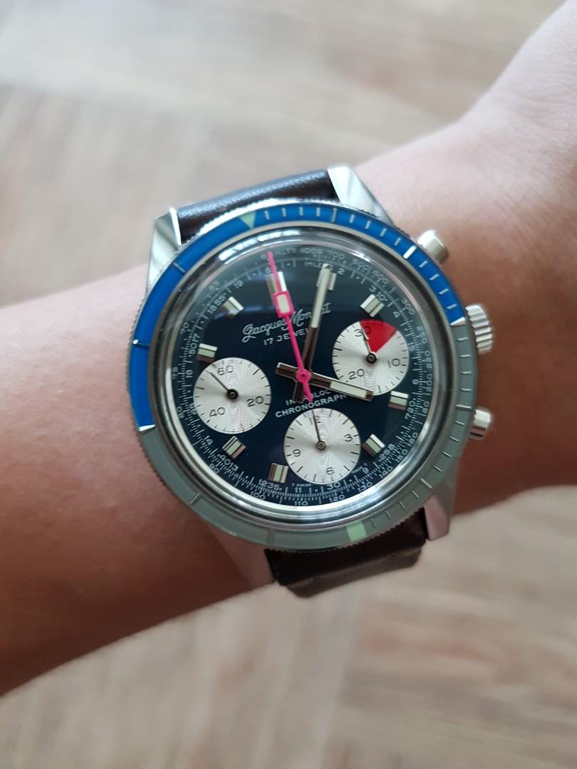 Jacques Monnat Chronograph 1960s NOS Vintage Watch Valjoux 7736, Luxury ...