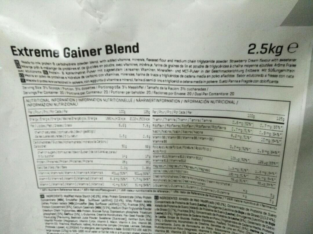 Myprotein Extreme Gainer Blend Strawberry RSP $78 Selling Now $30 2.5kg ...