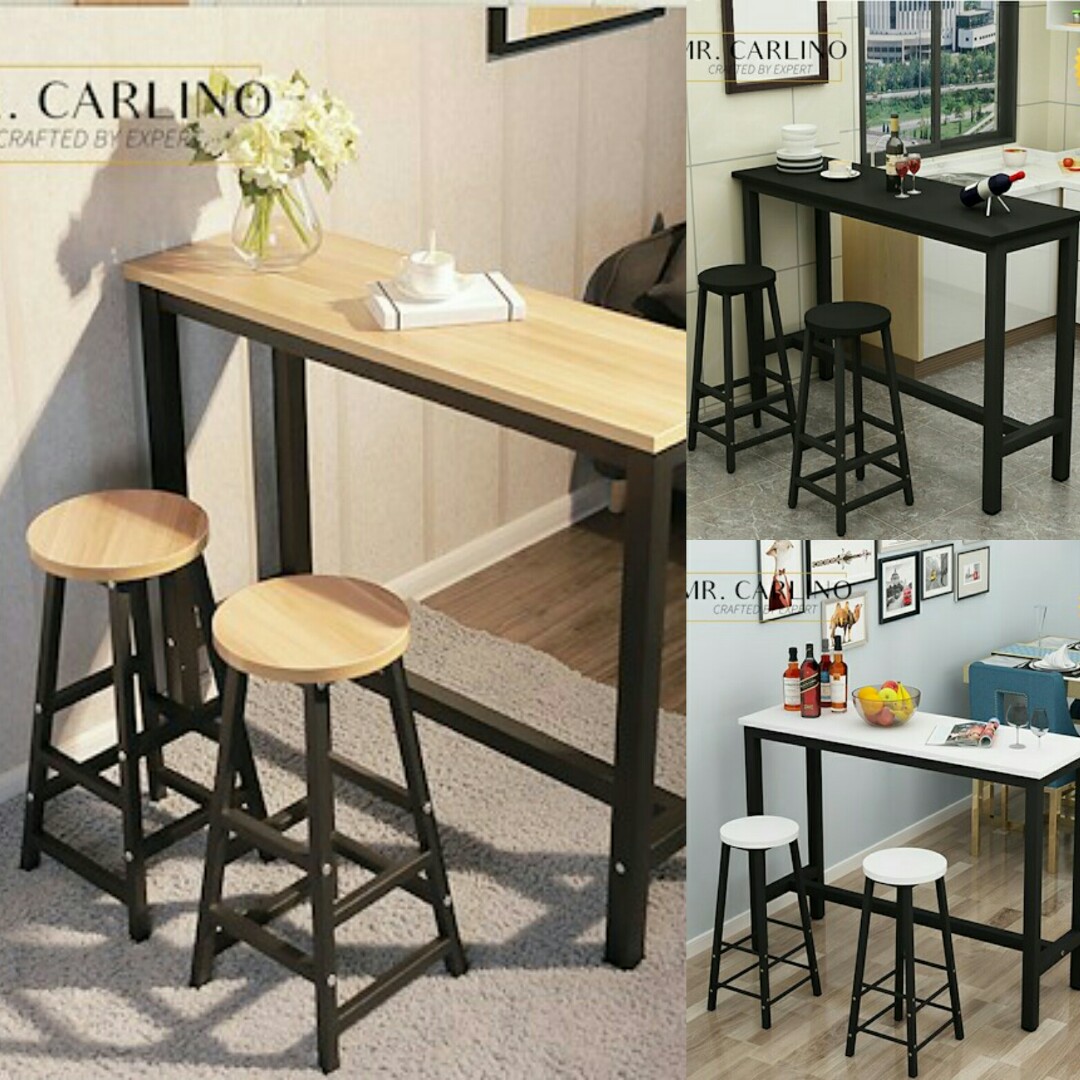 (PO) FREE DELIVERY High Table + Stool Set, Furniture, Tables & Chairs ...