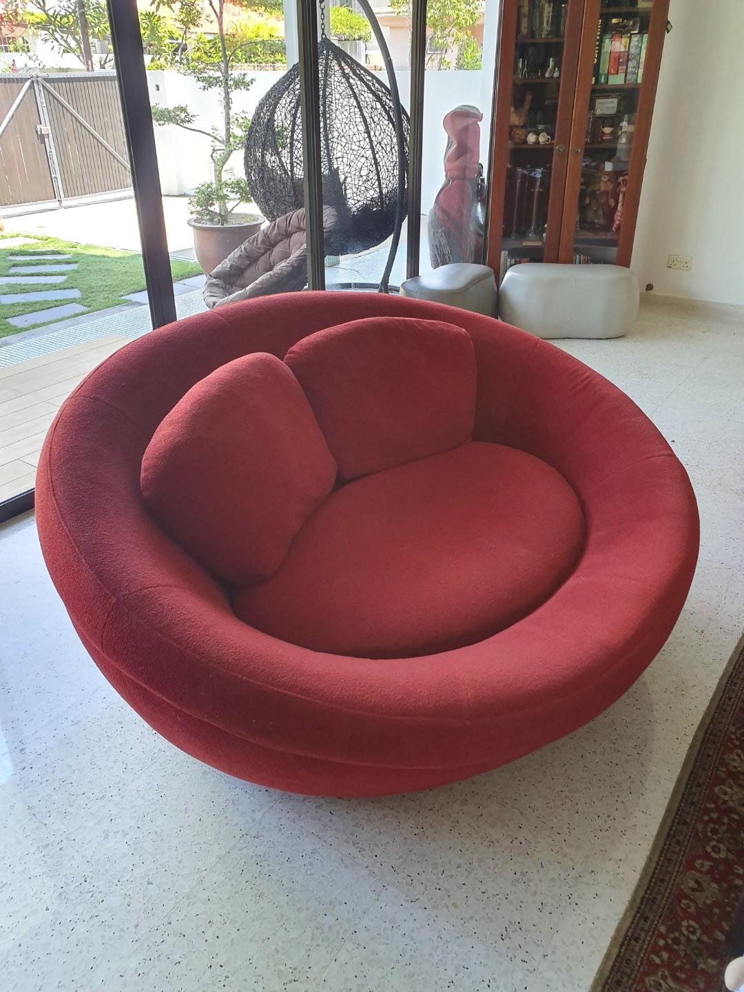 Red Round Sofa Chair | Baci Living Room