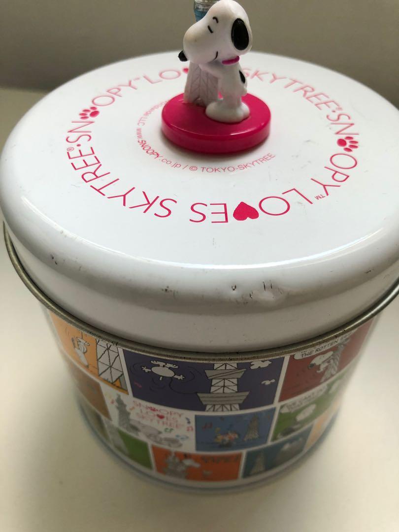 Snoopy Tokyo Skytree round metal container , Everything Else on Carousell