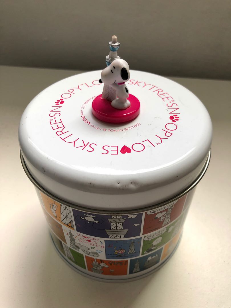 Snoopy Tokyo Skytree round metal container , Everything Else on Carousell