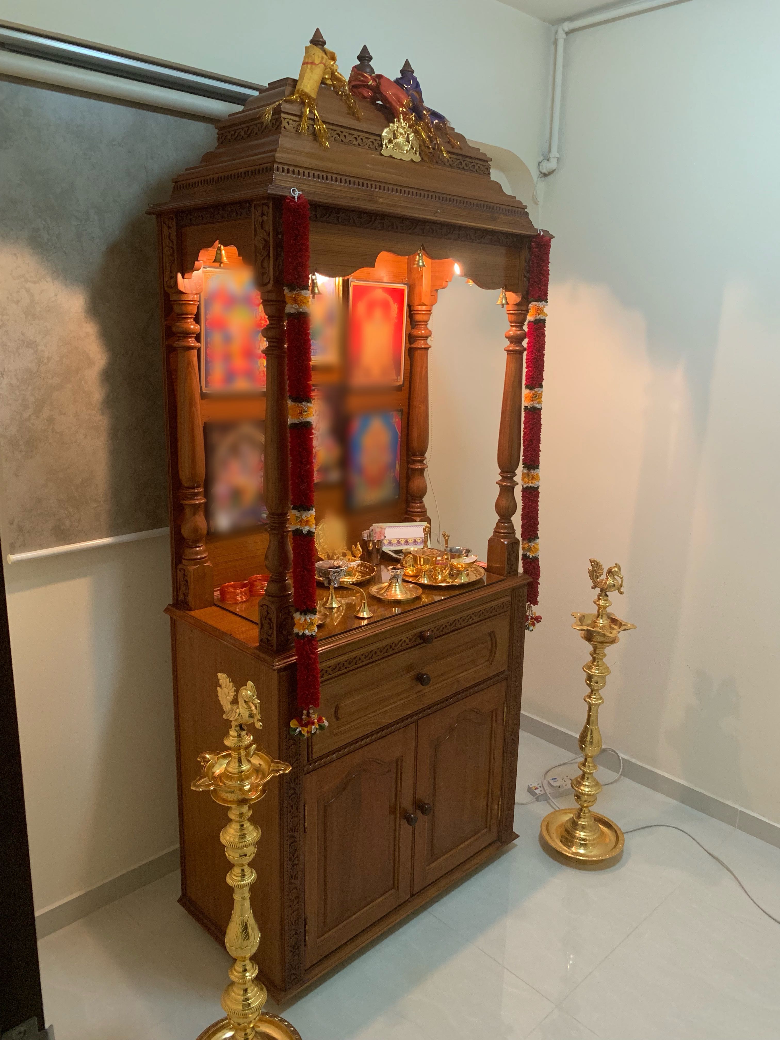 Timber Wood Prayer Altar with Light, Furniture & Home Living, Furniture ...