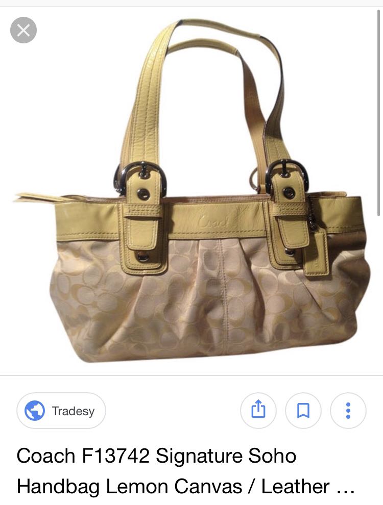 Coach yellow F13742 shoulder bag, Luxury, Bags & Wallets on Carousell