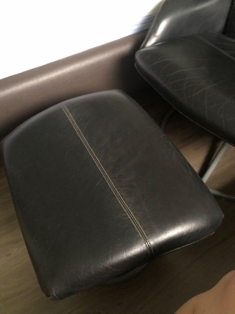 Declined Armchair with foot stool, Furniture & Home Living, Furniture ...