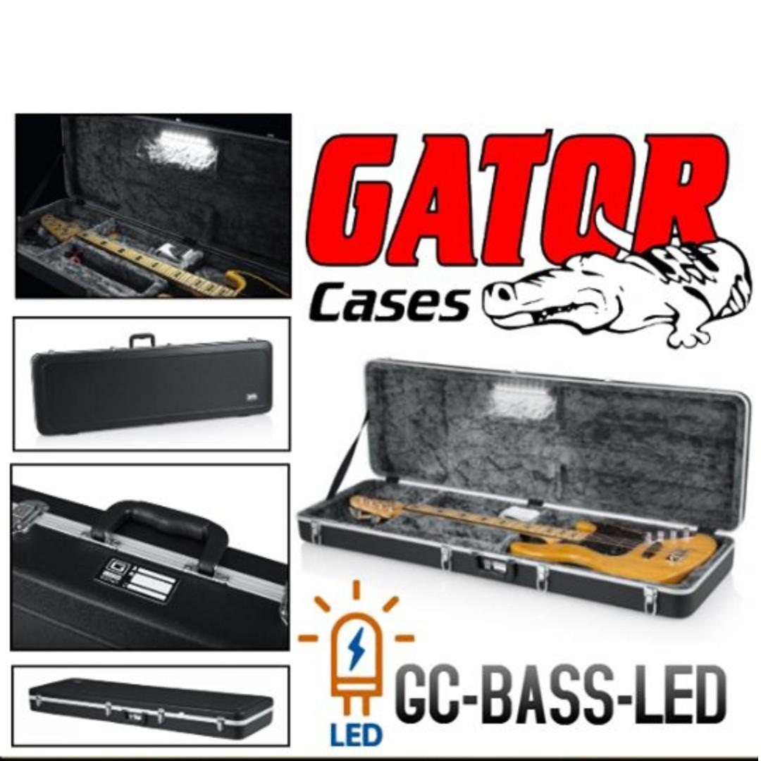 Gator GC-BASS-LED Deluxe Molded Electric Guitar Case, LED Edition ...