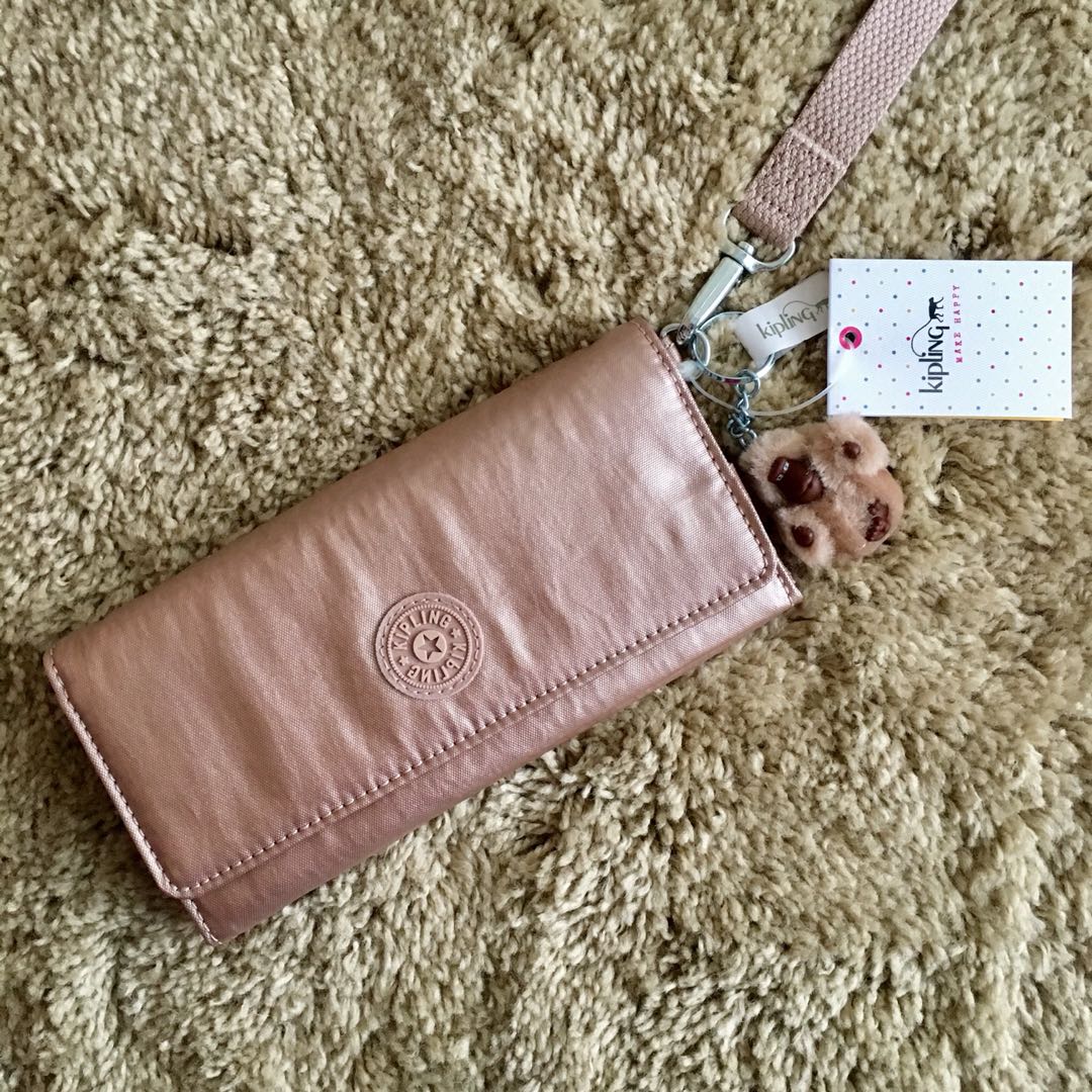 Kipling Rubi Trifold Wallet (Rose Gold), Luxury, Bags & Wallets on ...