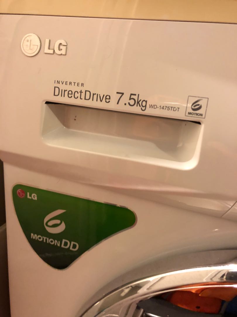 LG inverter direct drive 7.5kg wash machine, TV & Home Appliances ...