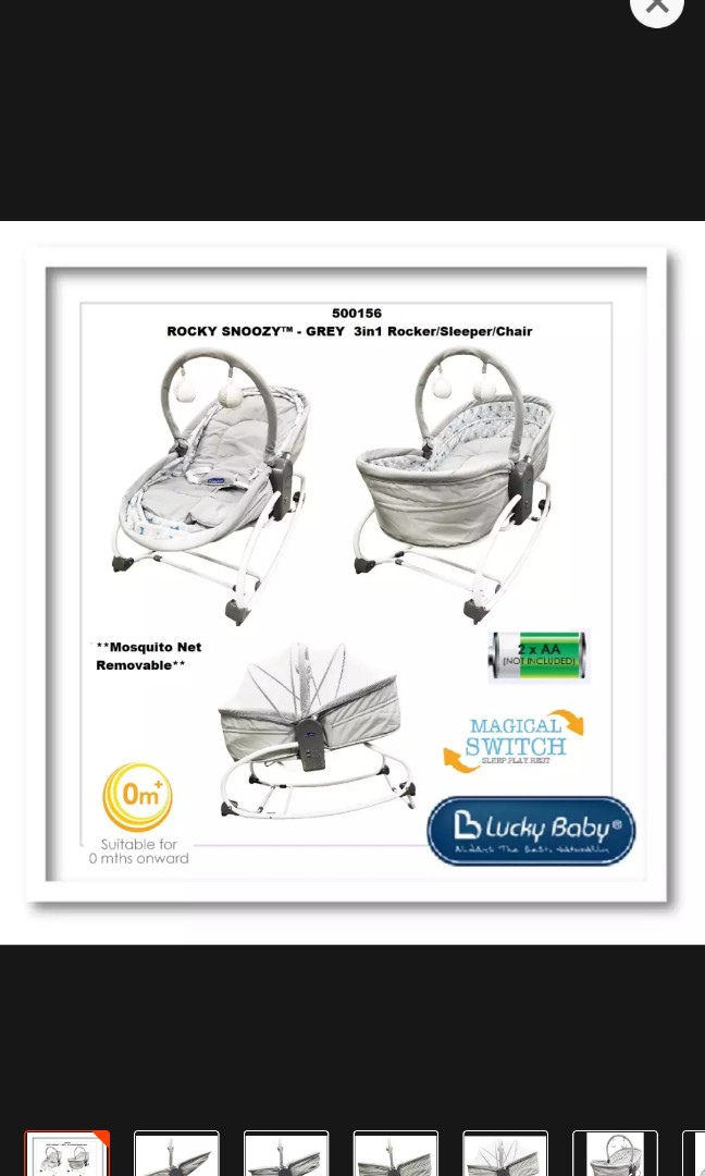 Lucky Baby 3 in 1 Rocky Snoozy Crib / Chair / Rocker, Babies & Kids ...