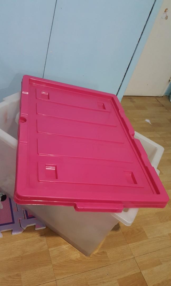 Pink plastic box/ multibox, Furniture & Home Living, Kitchenware ...