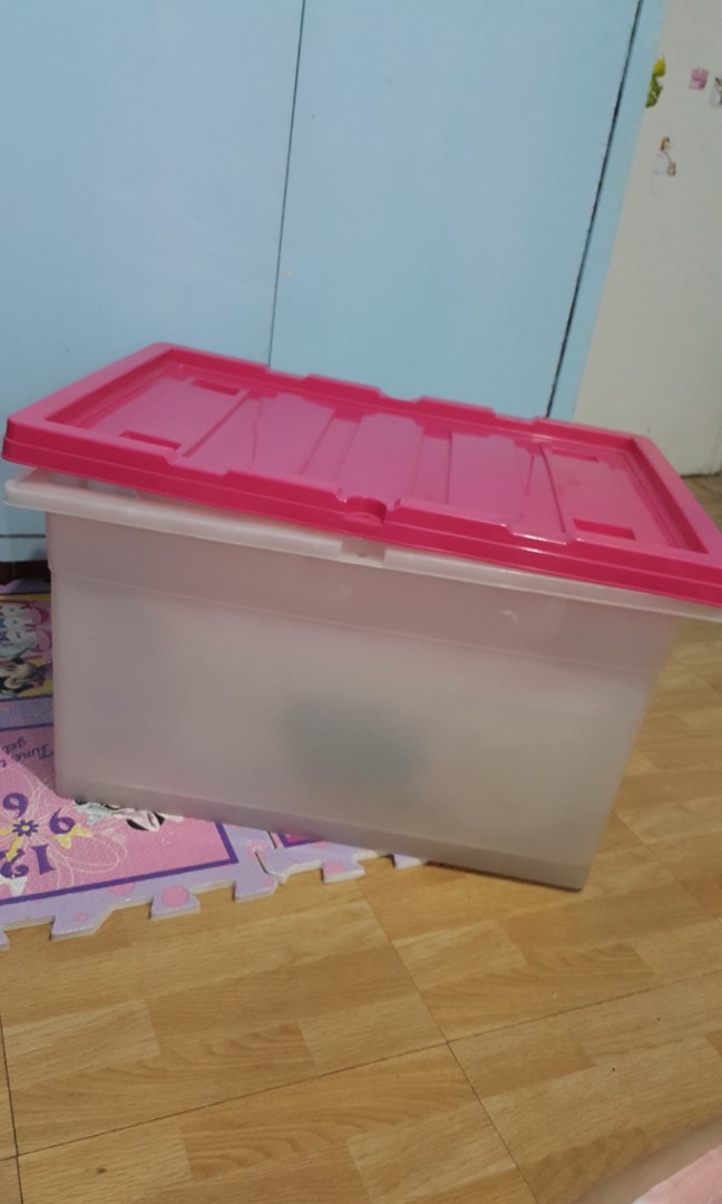 Pink plastic box/ multibox, Furniture & Home Living, Kitchenware ...