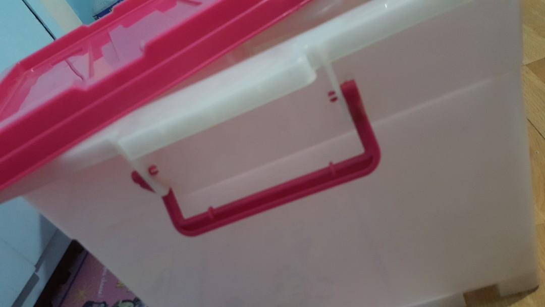 Pink plastic box/ multibox, Furniture & Home Living, Kitchenware ...