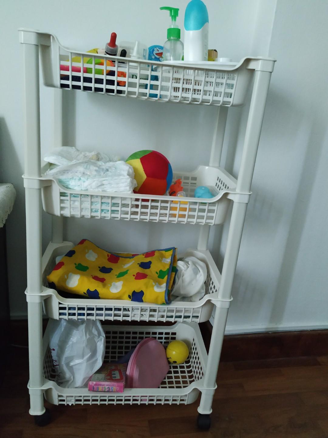 Plastic rack with wheels, Furniture & Home Living, Home Improvement ...