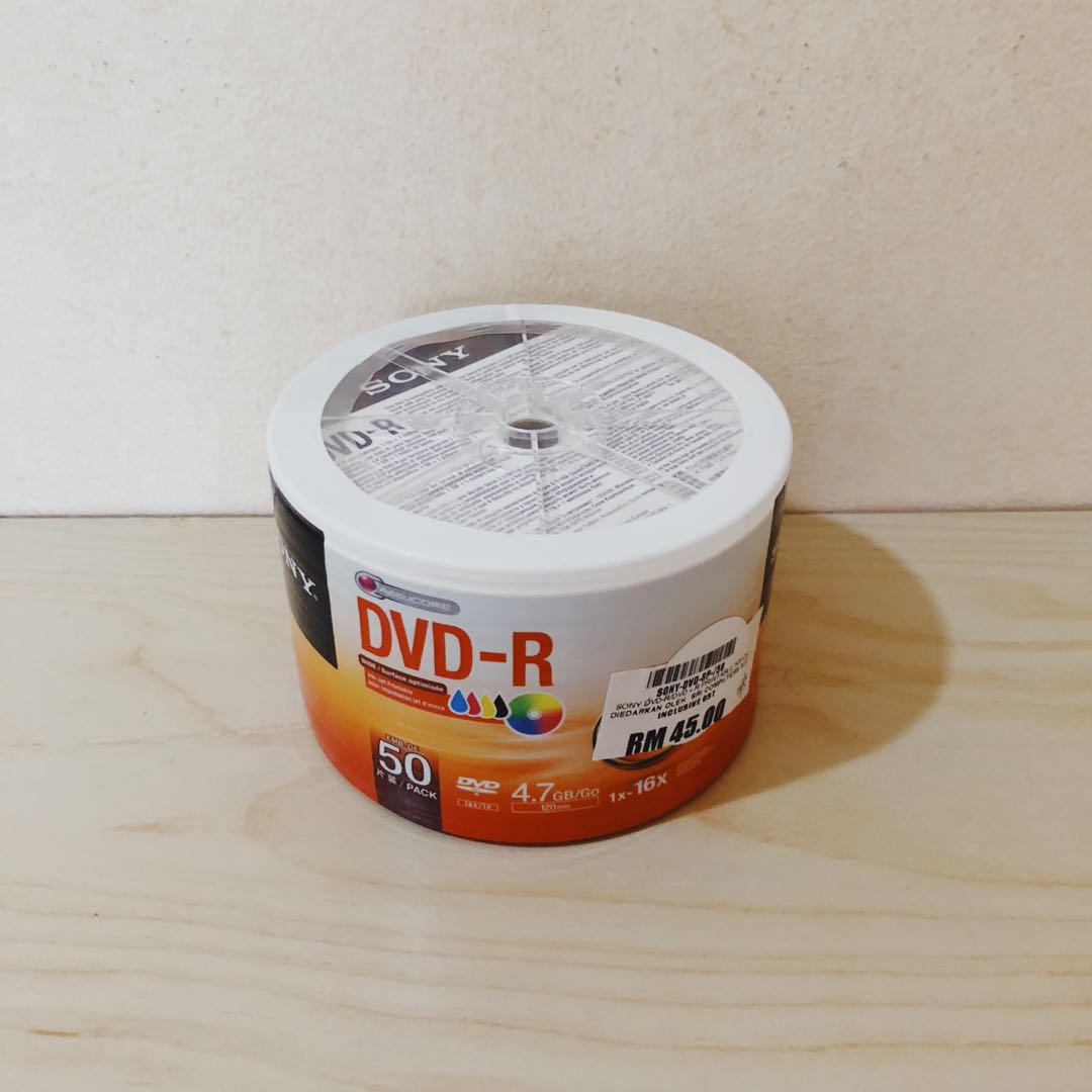 Sony DVD-R printable cover surface 50 pack, Hobbies & Toys, Music ...