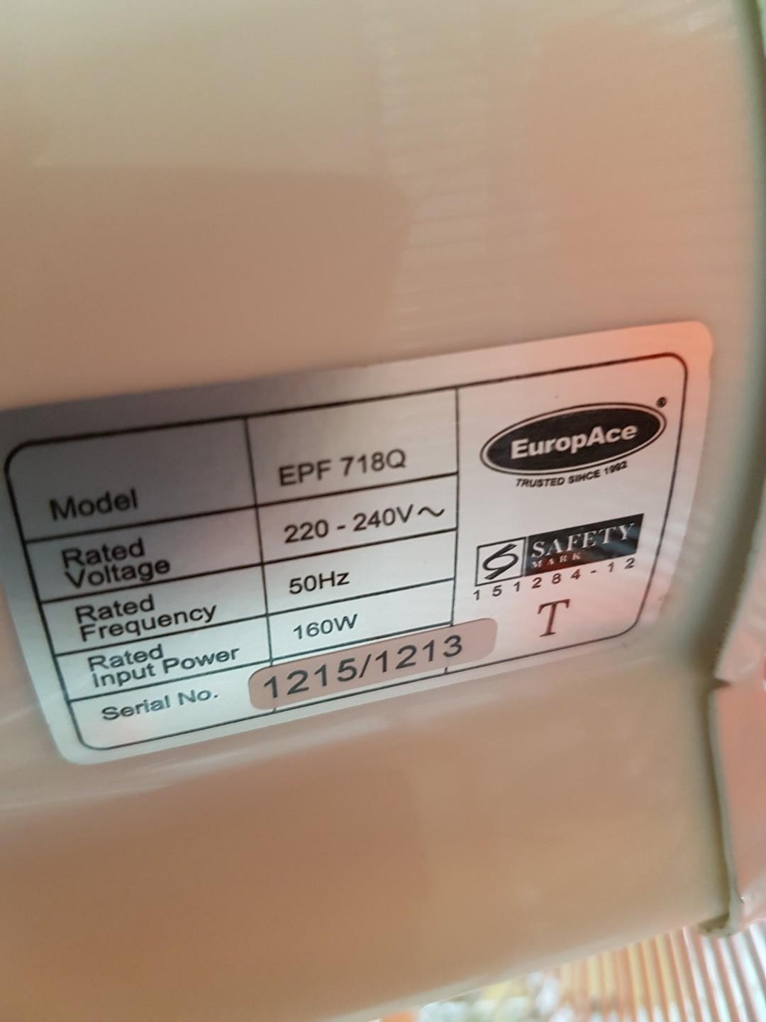 Standing Fan with 1 year WARRANTY CARD and receipt, Furniture & Home ...
