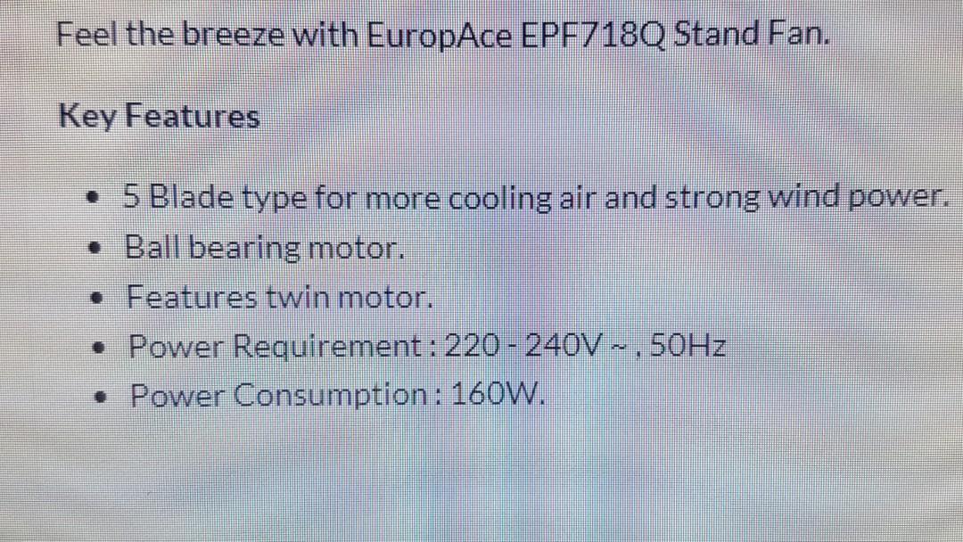 Standing Fan with 1 year WARRANTY CARD and receipt, Furniture & Home ...