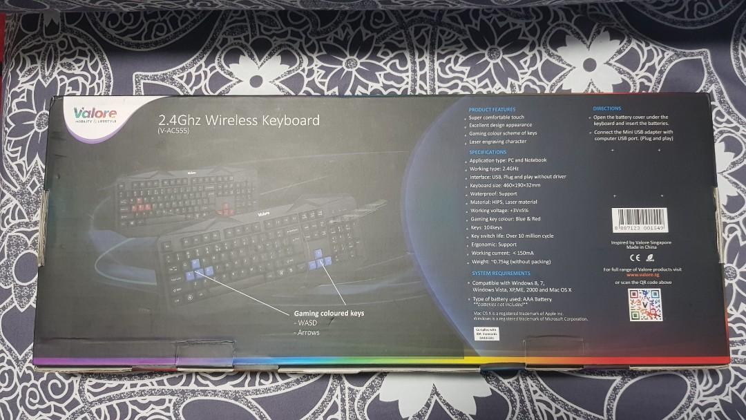 Valore Wireless Keyboard - V-AC555, Computers & Tech, Parts & Accessories, Computer Keyboard on ...