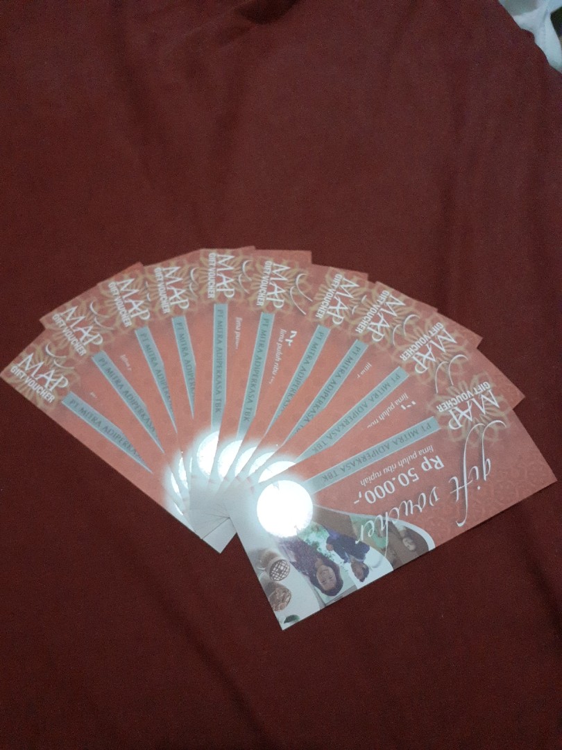 Voucher MAP Rp 500.000,- (10 x Rp 50.000,-), Tiket & Voucher, Kartu ...