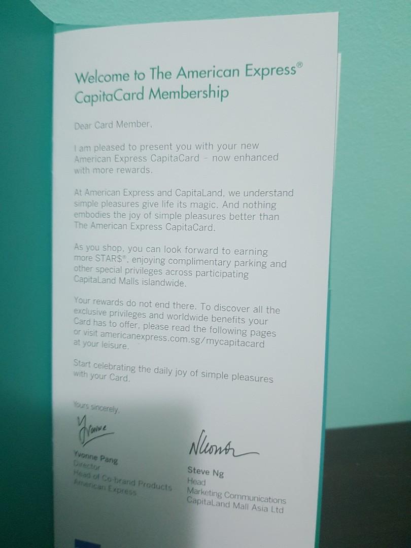 American Express Capitalcard welcome package to go., Hobbies & Toys ...