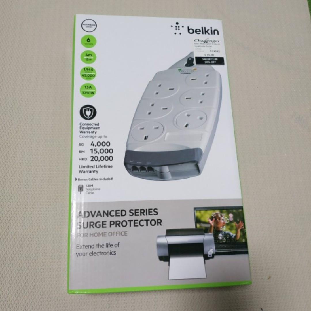 Belkin 6 way 4 metre Surgemaster socket extension, Car Accessories ...