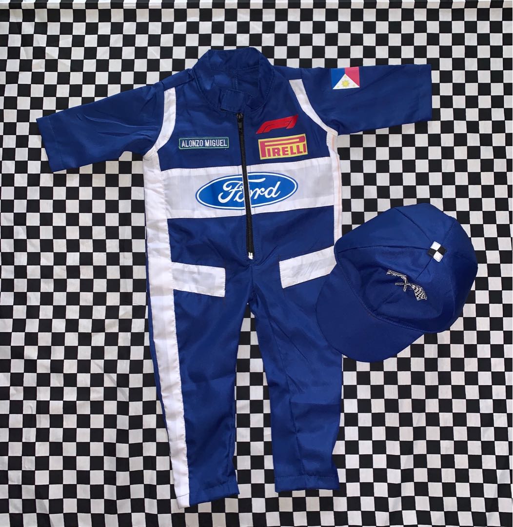 Blue car racing costume, Babies & Kids, Babies & Kids Fashion on Carousell