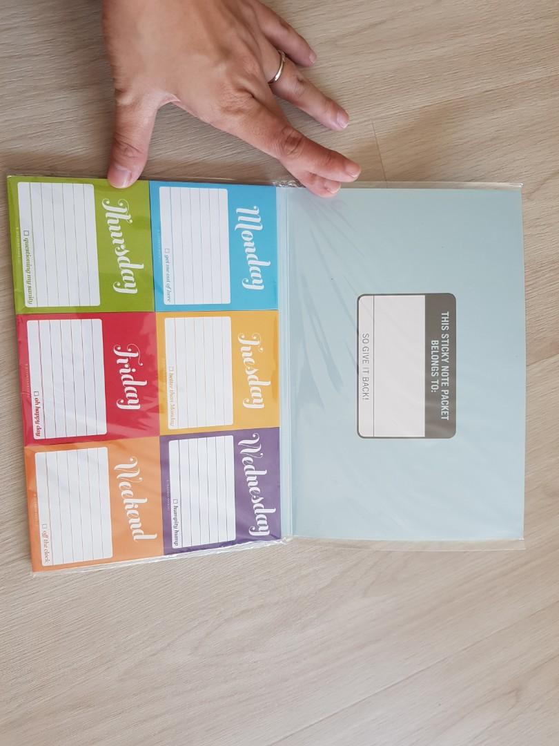 BNIB Novelty days of the week sticky notes, Hobbies & Toys, Stationery ...