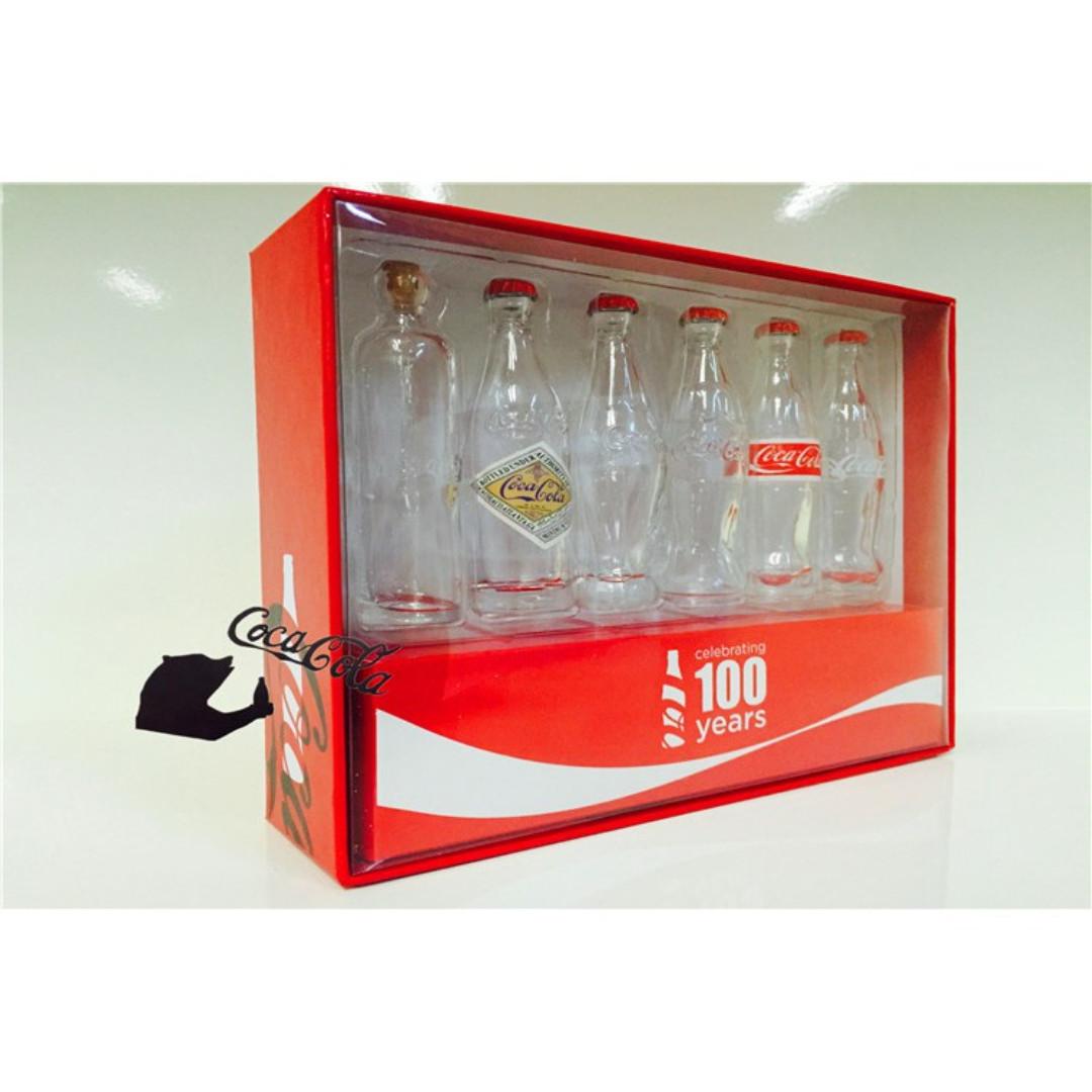 Coca Cola 100 Years Anniversary Mini Glass Bottle Collection Set ...