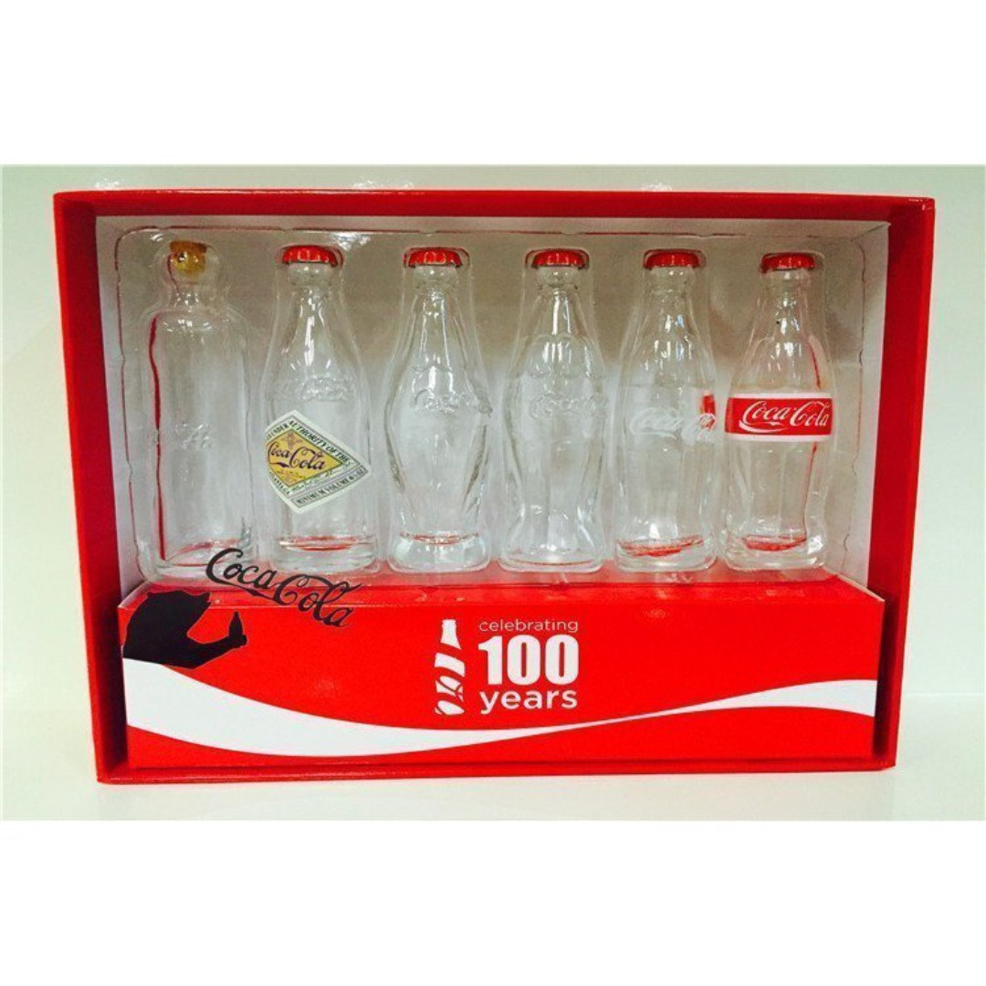 Coca Cola 100 Years Anniversary Mini Glass Bottle Collection Set ...
