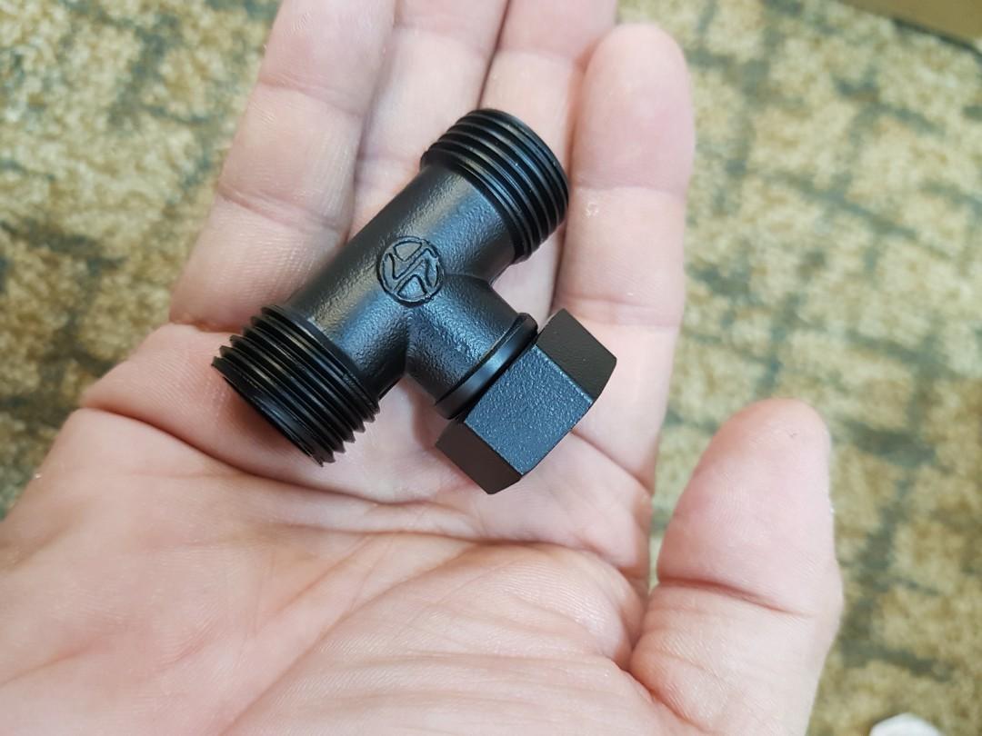 [RARE] Matt black 20mm T Junction/ pipe hose connector/ water splitter ...
