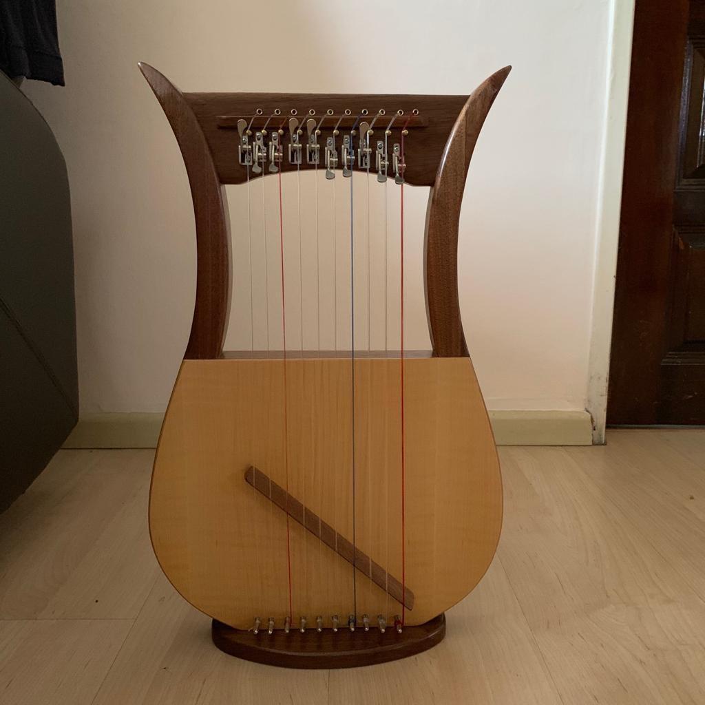 10 strings Davidic Lyre harp with silver Rees Levers, Music & Media ...