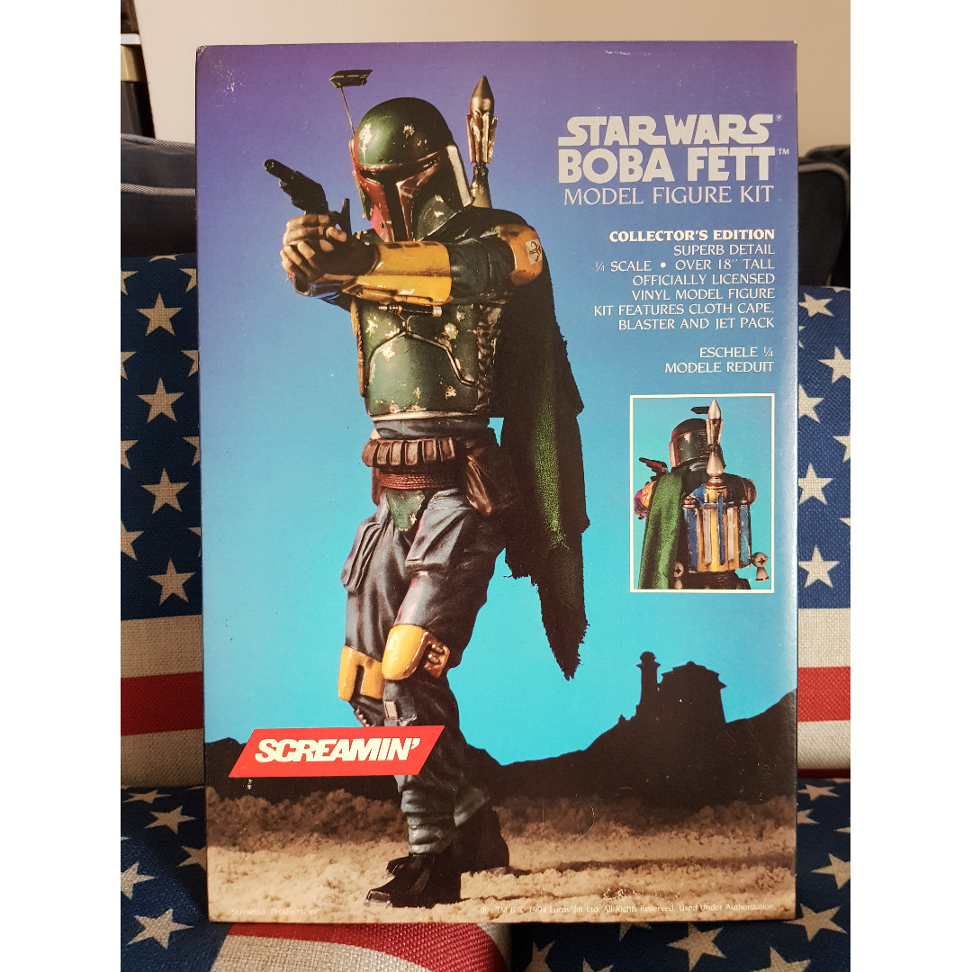 1994 Screamin' STAR WARS BOBA FETT Model Kit *Pristine Condition* 1/4 ...