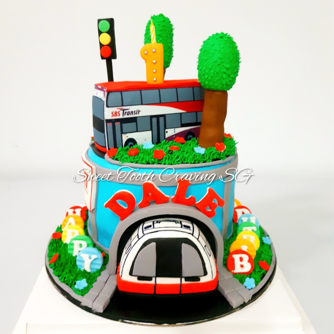Bus and Train Cake, Food & Drinks, Chilled & Frozen Food on Carousell